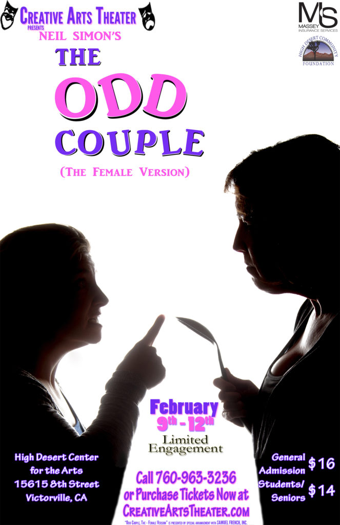 The Odd Couple: Female Version - Feb 9 - 12 2017 - Creative Arts Theater
